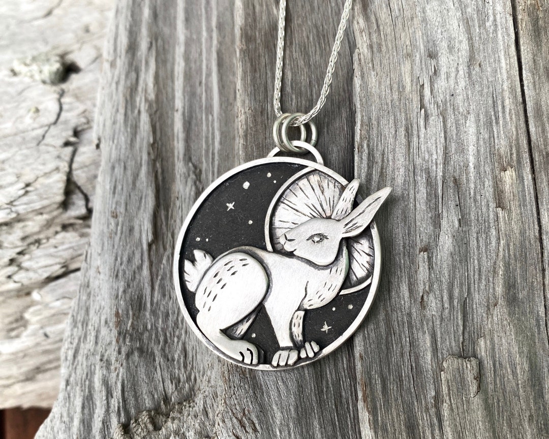 Rabbit Pendant in Sterling Silver - Etsy