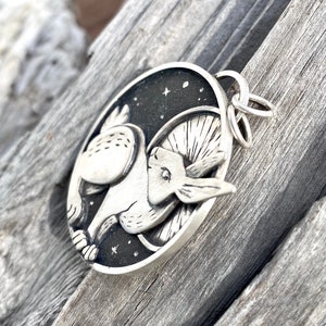 Rabbit Pendant in Sterling Silver - Etsy