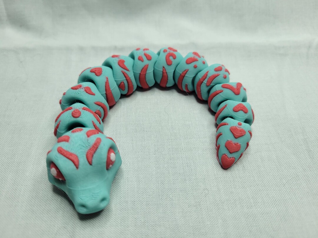 Flexi Articulated Snake – 3d-printed Desk Pet - Snake Lover Gift Idea ...