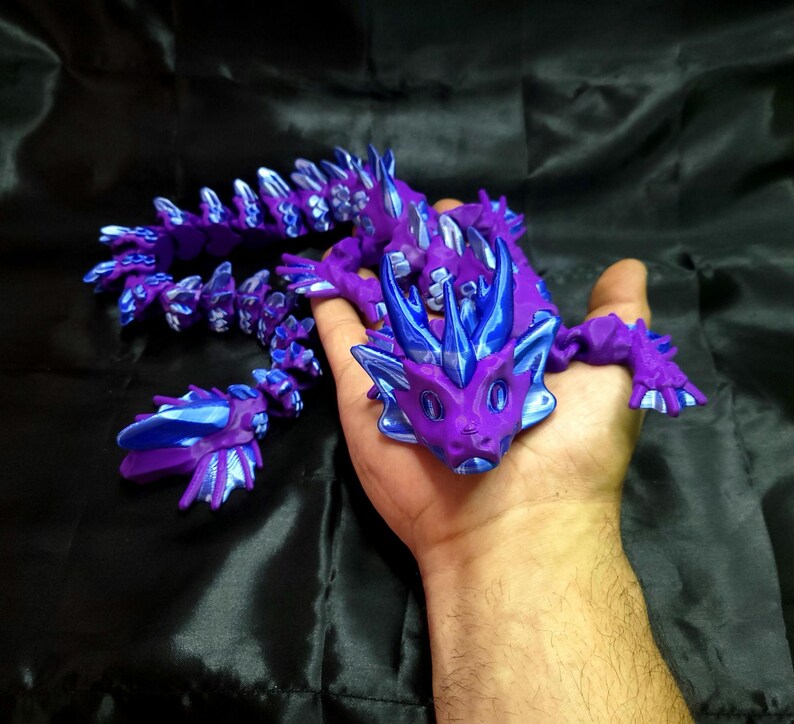 Flexi Wave Piercer Water Dragon - Purple Body With Blue Silver Silk ...