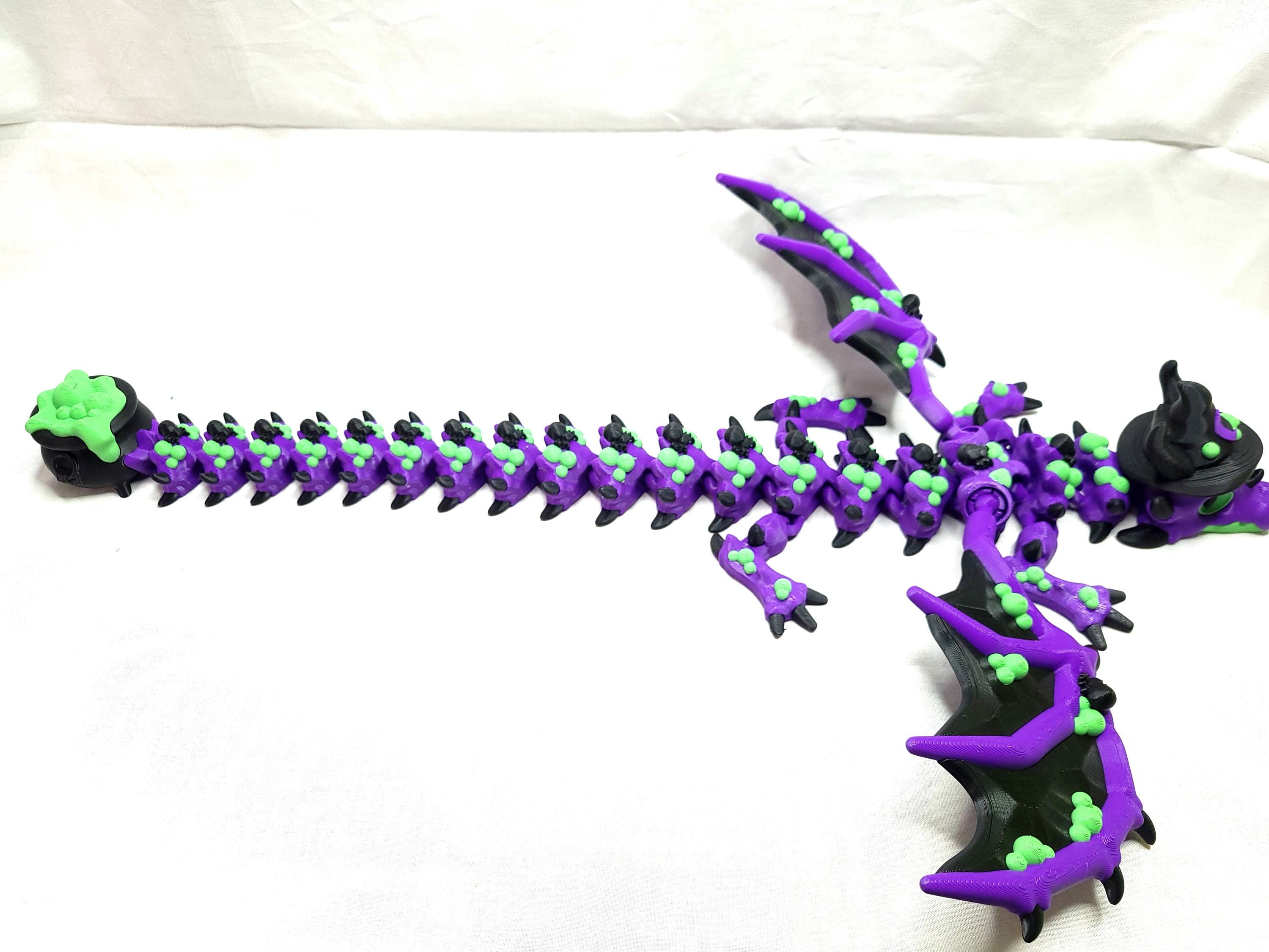 Halloween Hexbrew Sorcery Flexi Dragon With Cauldron Tail - 3d Printed ...