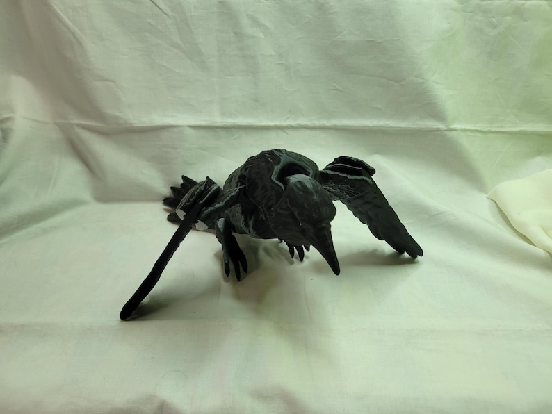 Flexi Black Crow - 12" Inch 3d Printed Articulated Winged Bird - All ...