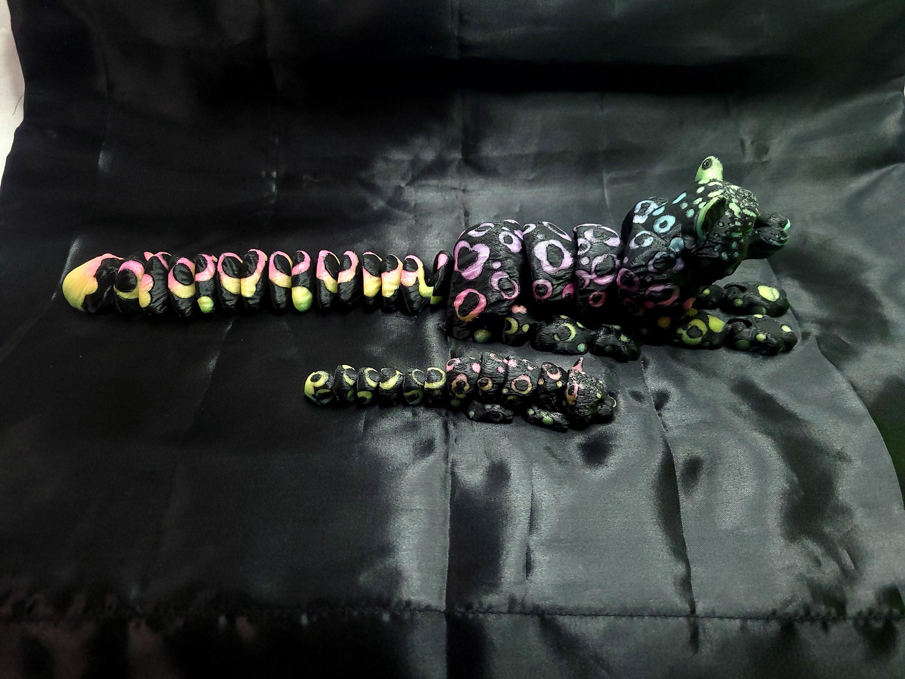 Glow in the Dark Snow Leopard Articulated Animal - Black and Glow in ...
