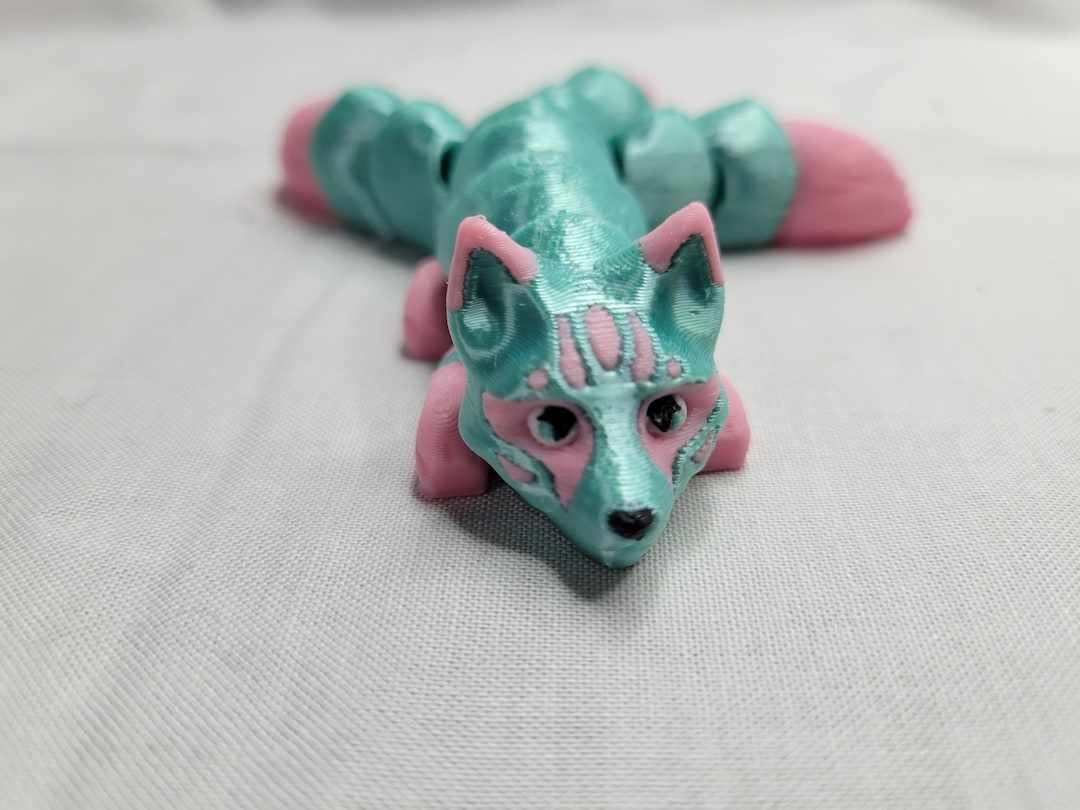 3D Printed Kitsune Fox Flexi: Articulated Japanese 3 Tail Mythical ...