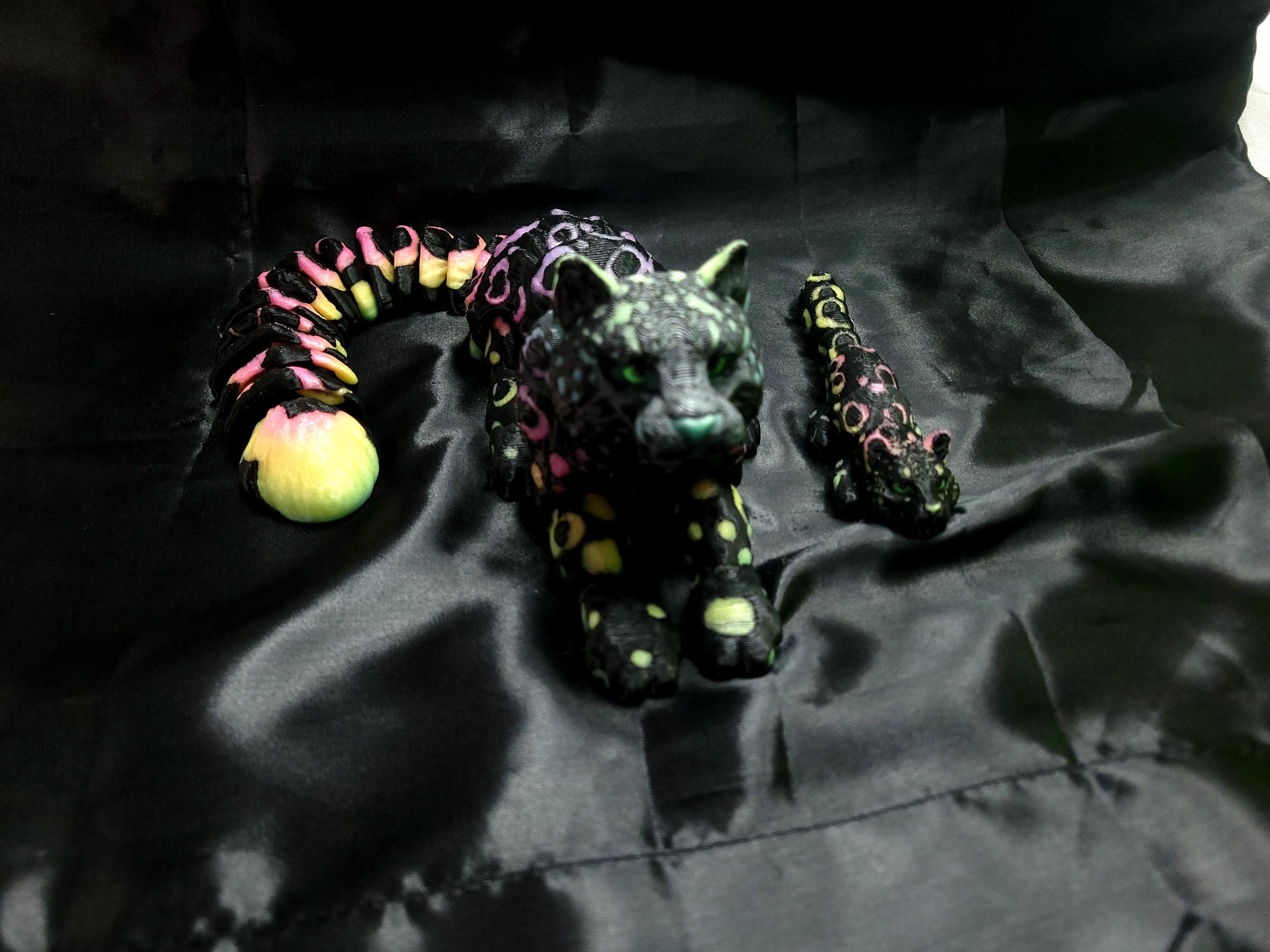 Glow in the Dark Snow Leopard Articulated Animal - Black and Glow in ...