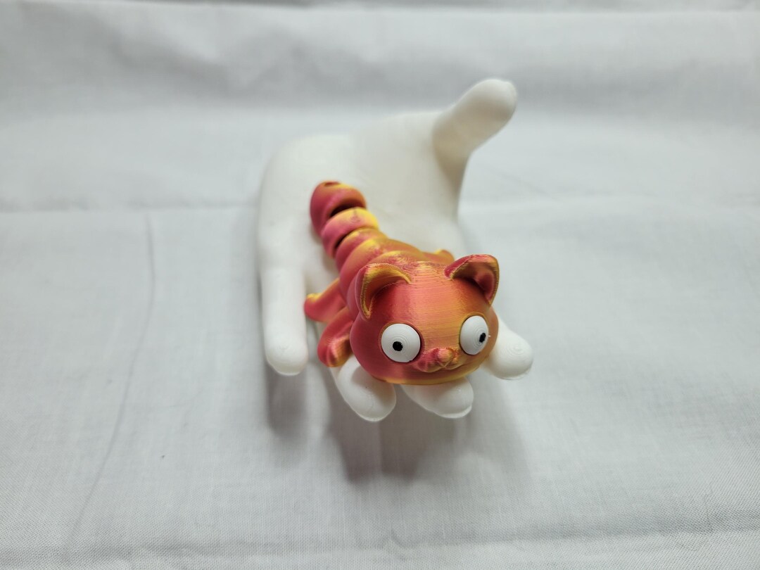 3d Printed Articulated Flexi Fidget Cat Keychain - Etsy