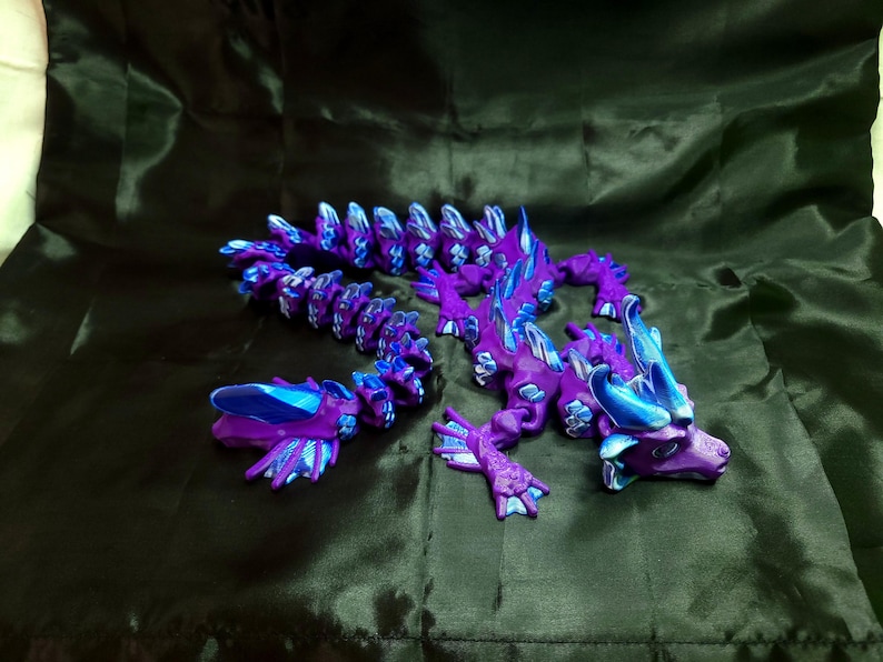 Flexi Wave Piercer Water Dragon - Purple Body With Blue Silver Silk ...