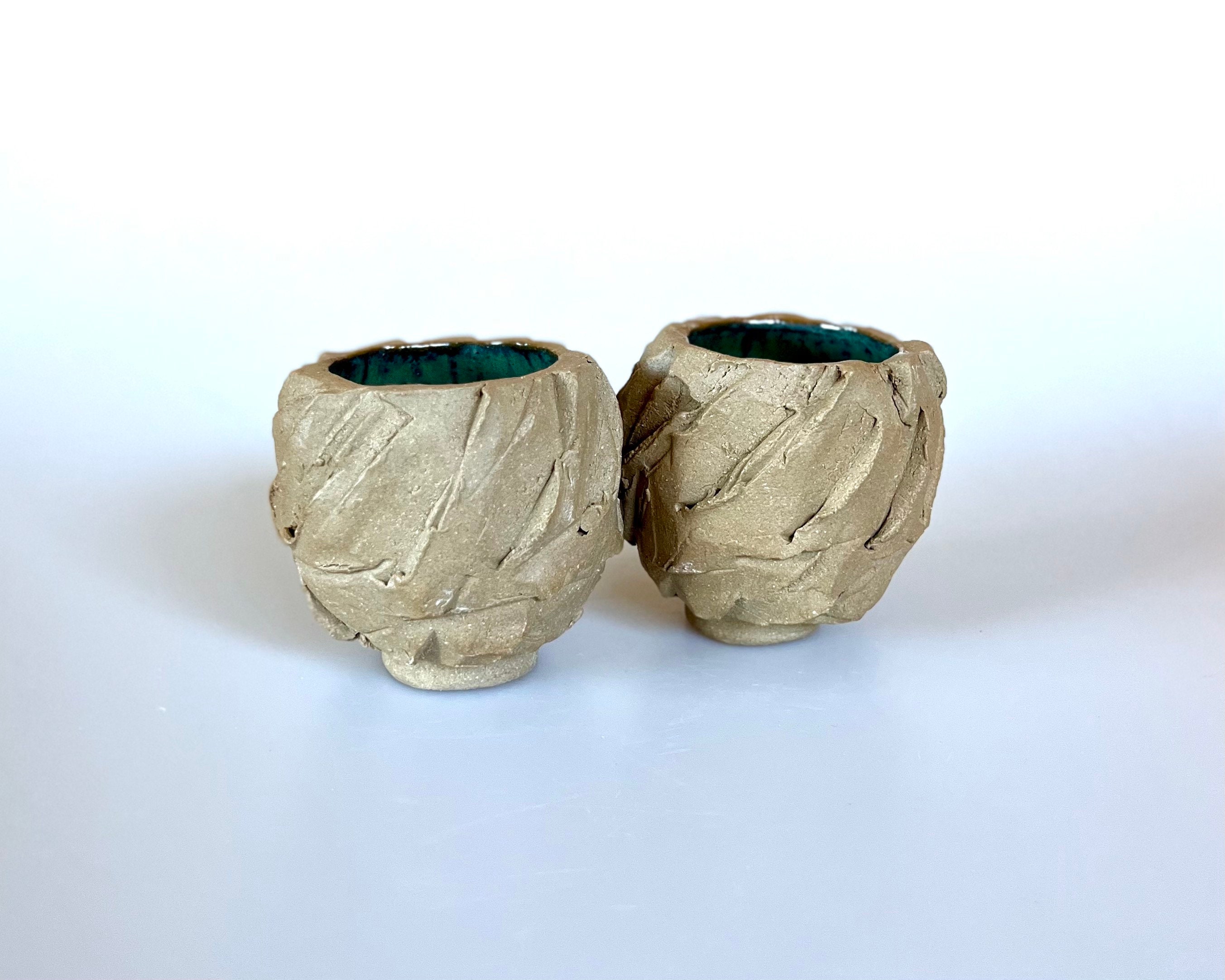 Kurinuki Rock Cups Handcarved Whiskey Cup Small Ceramic Japanese Tea Cup Set No Handle Carved ...