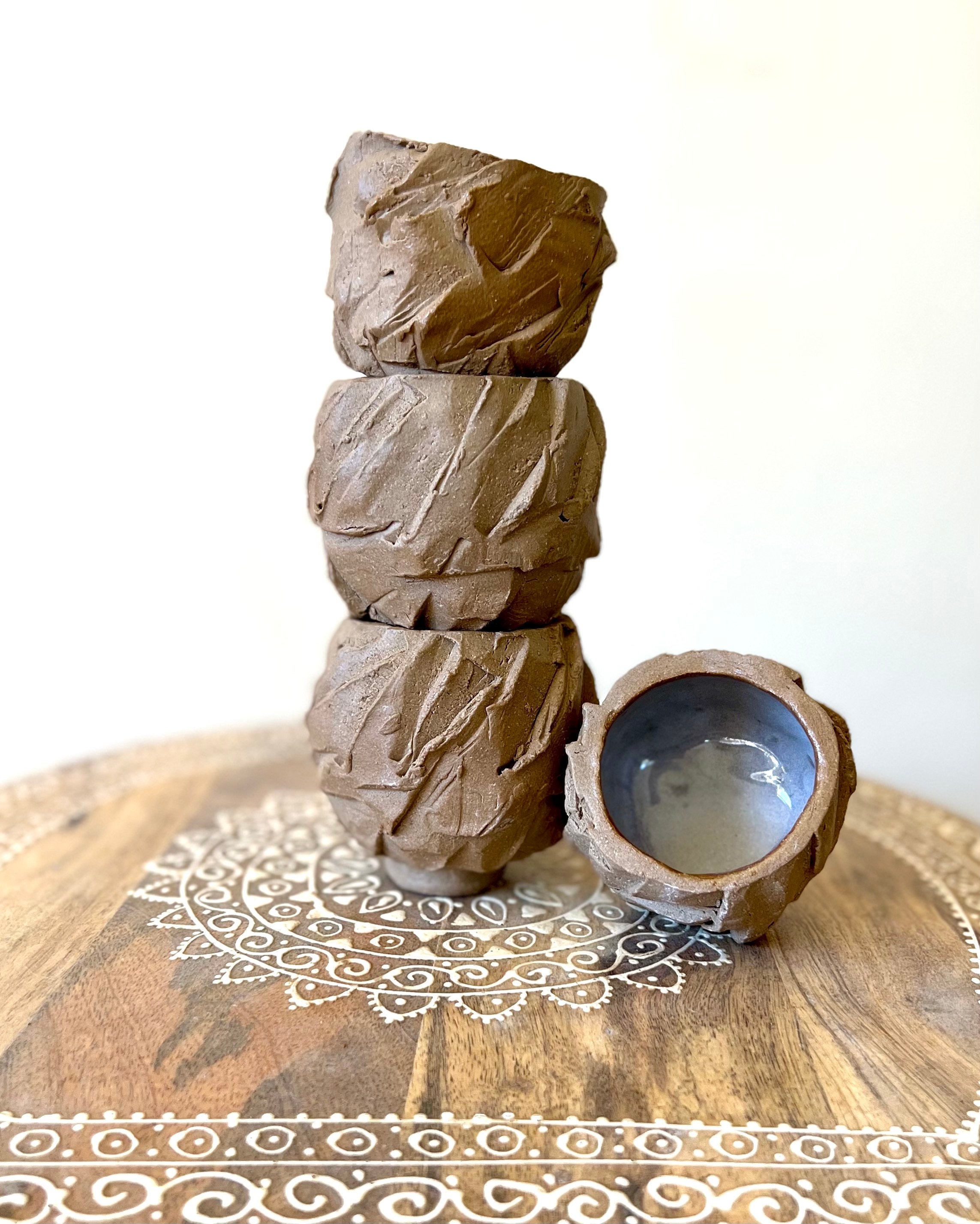 Kurinuki Rock Cups Handcarved Whiskey Cup Small Ceramic Japanese Tea ...