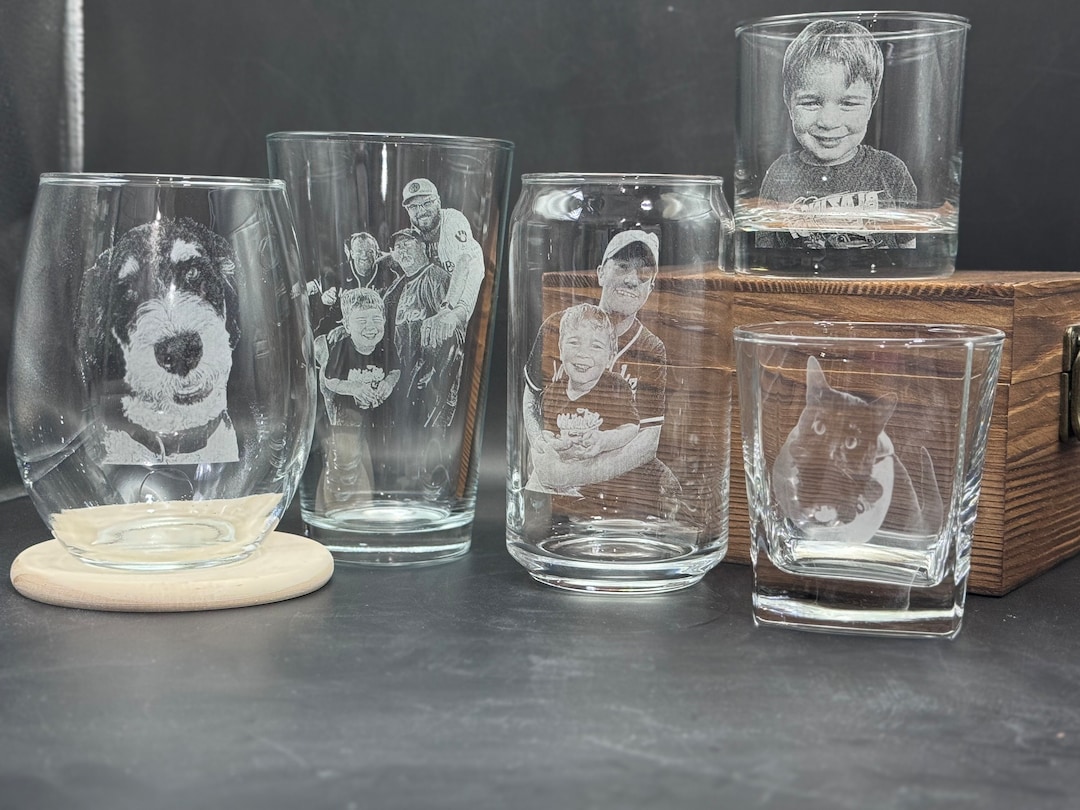 Picture Engraved on Glass | Family Picture on Glass | Pet Memorial ...