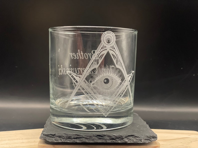 Engraved Masonic Officer Whiskey Glass | Freemason Gift - Etsy