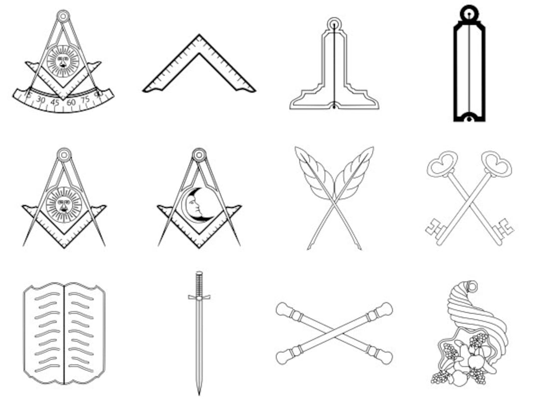 Masonic Jewel SVG DXF Files Digital Files ONLY Blue Lodge Jewel Set Svg ...