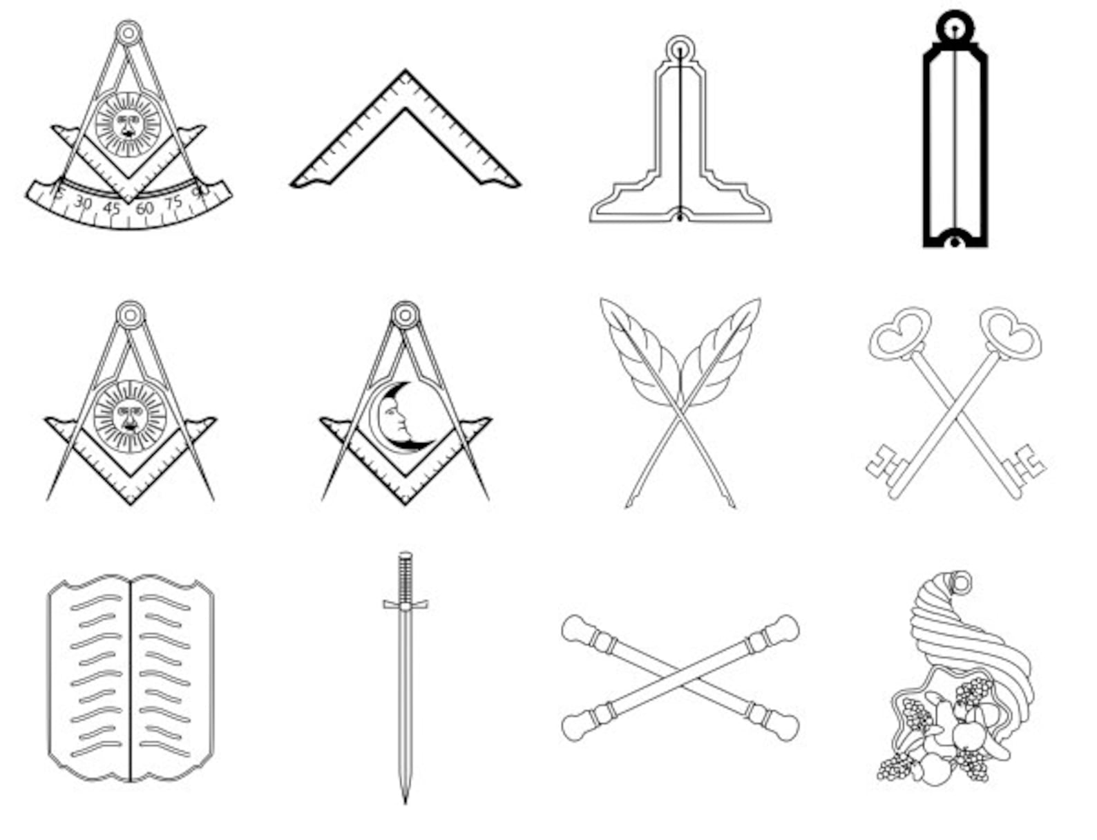 Masonic Jewel SVG DXF Files | Blue Lodge Officer Jewels (digital Files ...