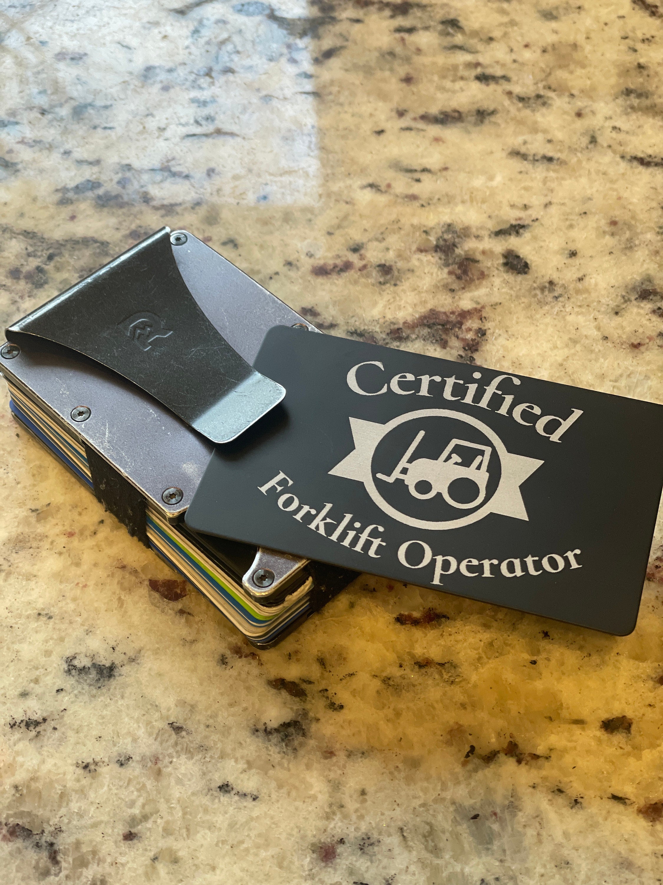 Certified Forklift Operator Card Funny Gift Blue Collar Gag Gift Fork ...