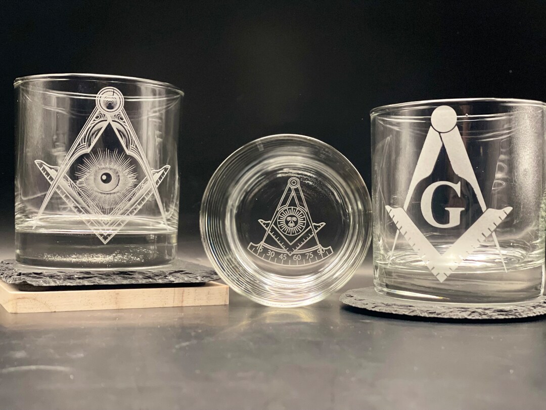 Blue Lodge Masonic Officer Line Whiskey Glass | Masonic Gift Ideas ...