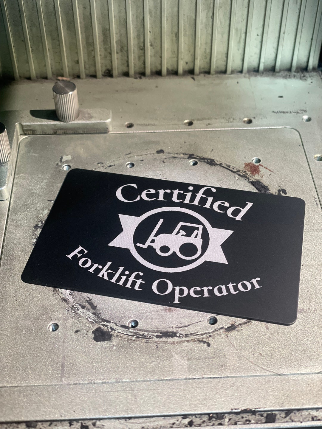 Certified Forklift Operator Card Funny Gift Blue Collar Gag Gift Fork ...