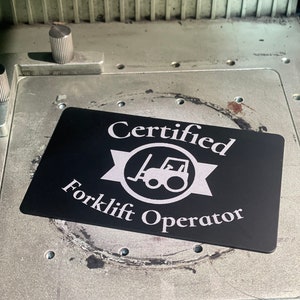 Certified Forklift Operator Card Funny Gift Blue Collar Gag Gift Fork ...