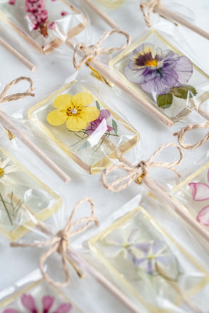 10 Wildflower Rectangle Lollipops - Etsy