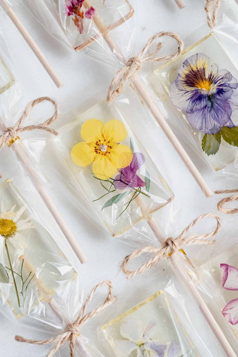 10 Wildflower Rectangle Lollipops - Etsy