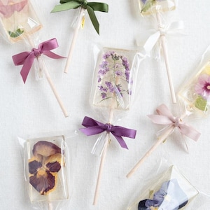 10 Wildflower Rectangle Lollipops - Etsy