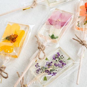 10 Wildflower Rectangle Lollipops - Etsy