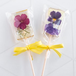 10 Wildflower Rectangle Lollipops - Etsy