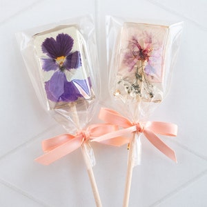 10 Wildflower Rectangle Lollipops - Etsy