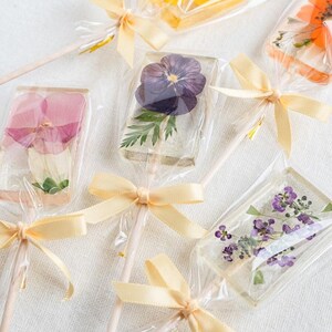 10 Wildflower Rectangle Lollipops - Etsy