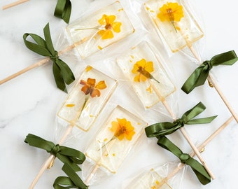 10 Wildflower Rectangle Lollipops - Etsy