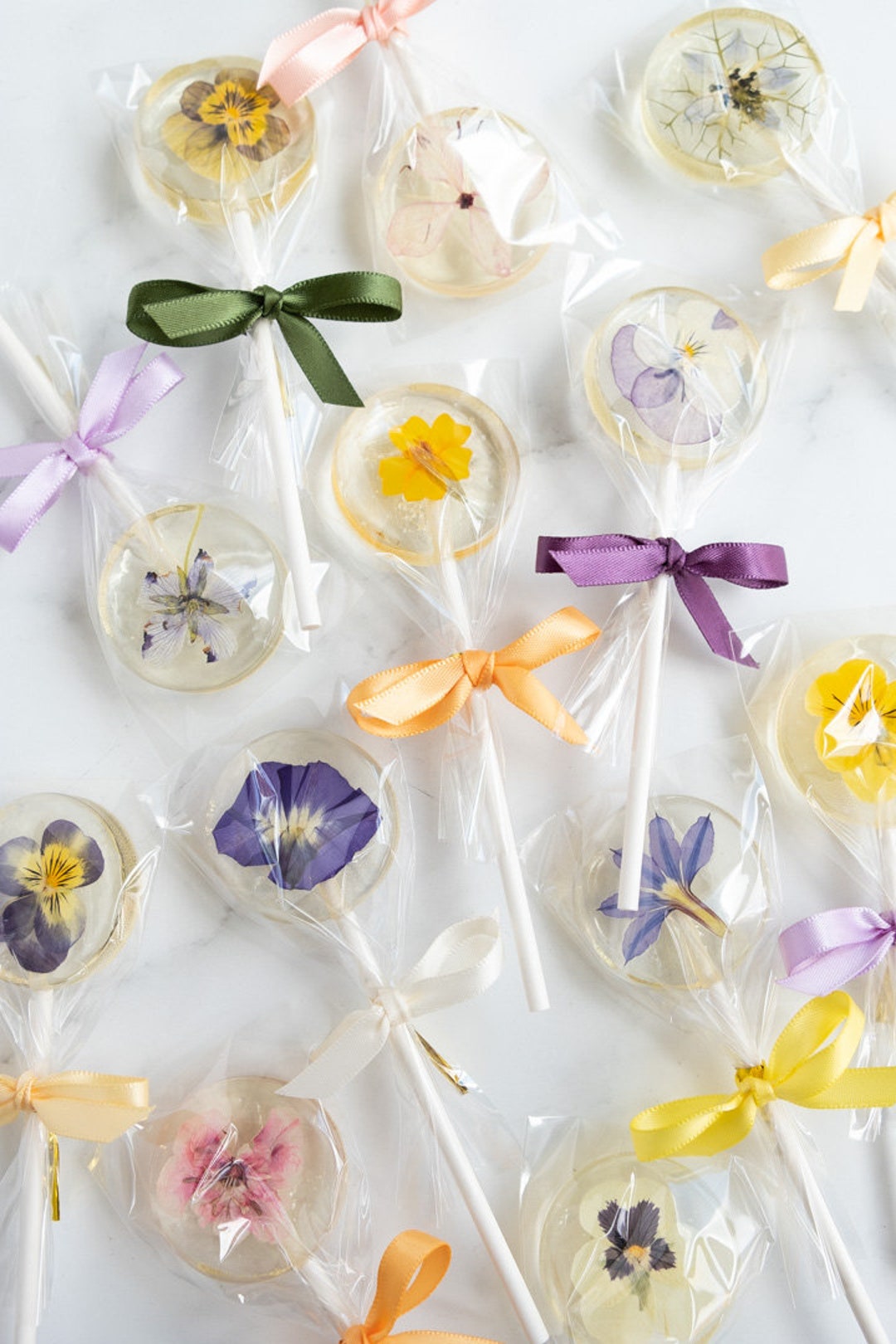 10 Mini Edible Flower Lollipops - Etsy