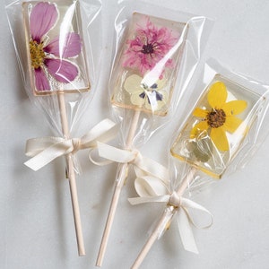 10 Wildflower Rectangle Lollipops - Etsy