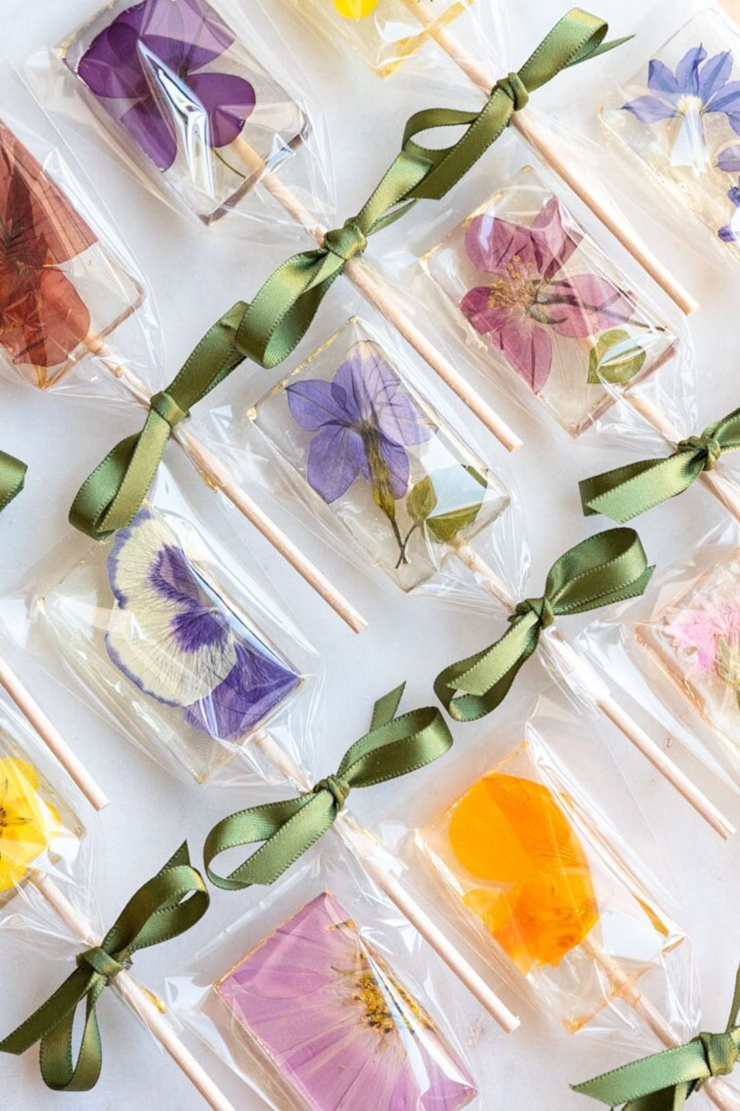 10 Wildflower Rectangle Lollipops - Etsy