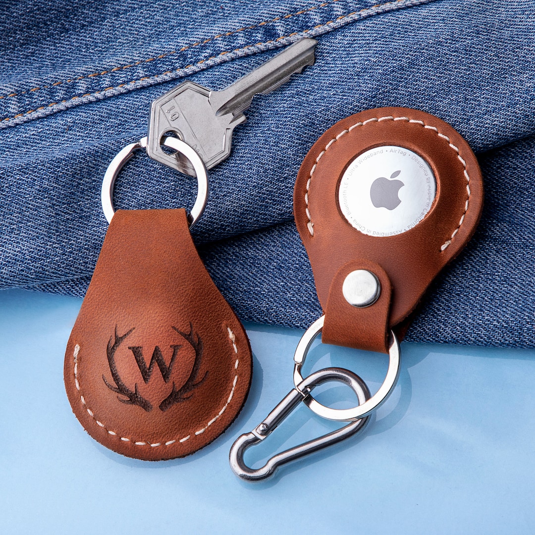Leather Air Tag Case, Apple Tag Holder, Personalized AirTag Case ...