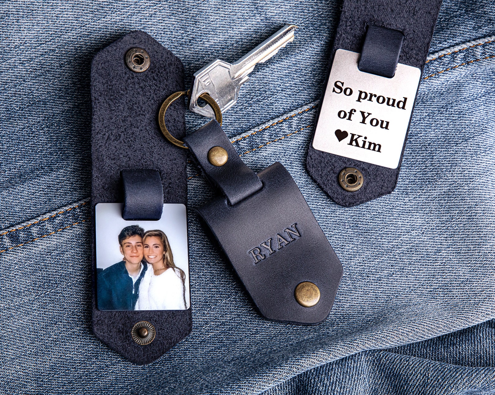 Custom Leather Keychain Graduation Gift for Boyfriend 2021 | Etsy