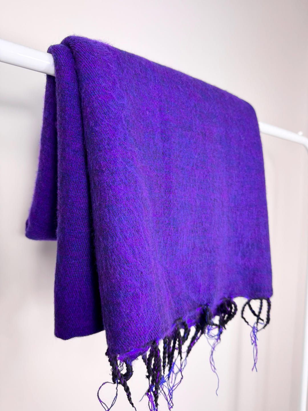 Yak Wool Blanket Purple Blue Wrap Unisex Winter Shawl Bed Throw Mother ...