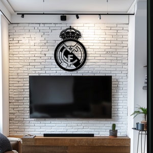 Real Madrid Metal Wall Art - Hala Madrid Steel Logo - Iconic Birthday ...