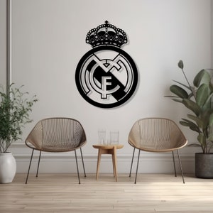 Real Madrid Metal Wall Art - Hala Madrid Steel Logo - Iconic Birthday ...