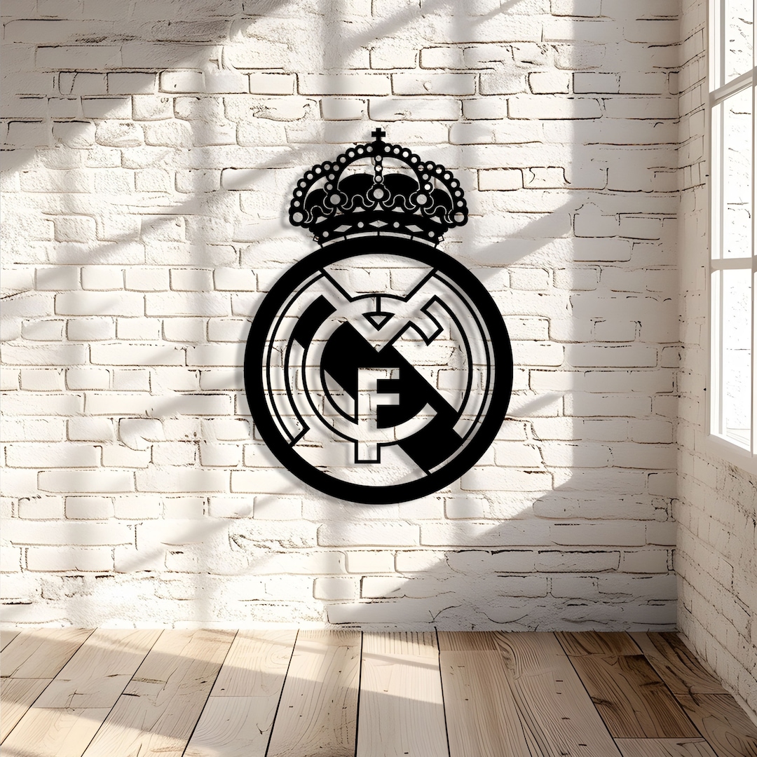 Real Madrid Metal Wall Art - Hala Madrid Steel Logo - Iconic Birthday ...