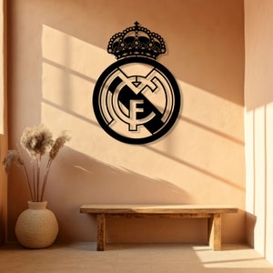 Real Madrid Metal Wall Art - Hala Madrid Steel Logo - Iconic Birthday ...