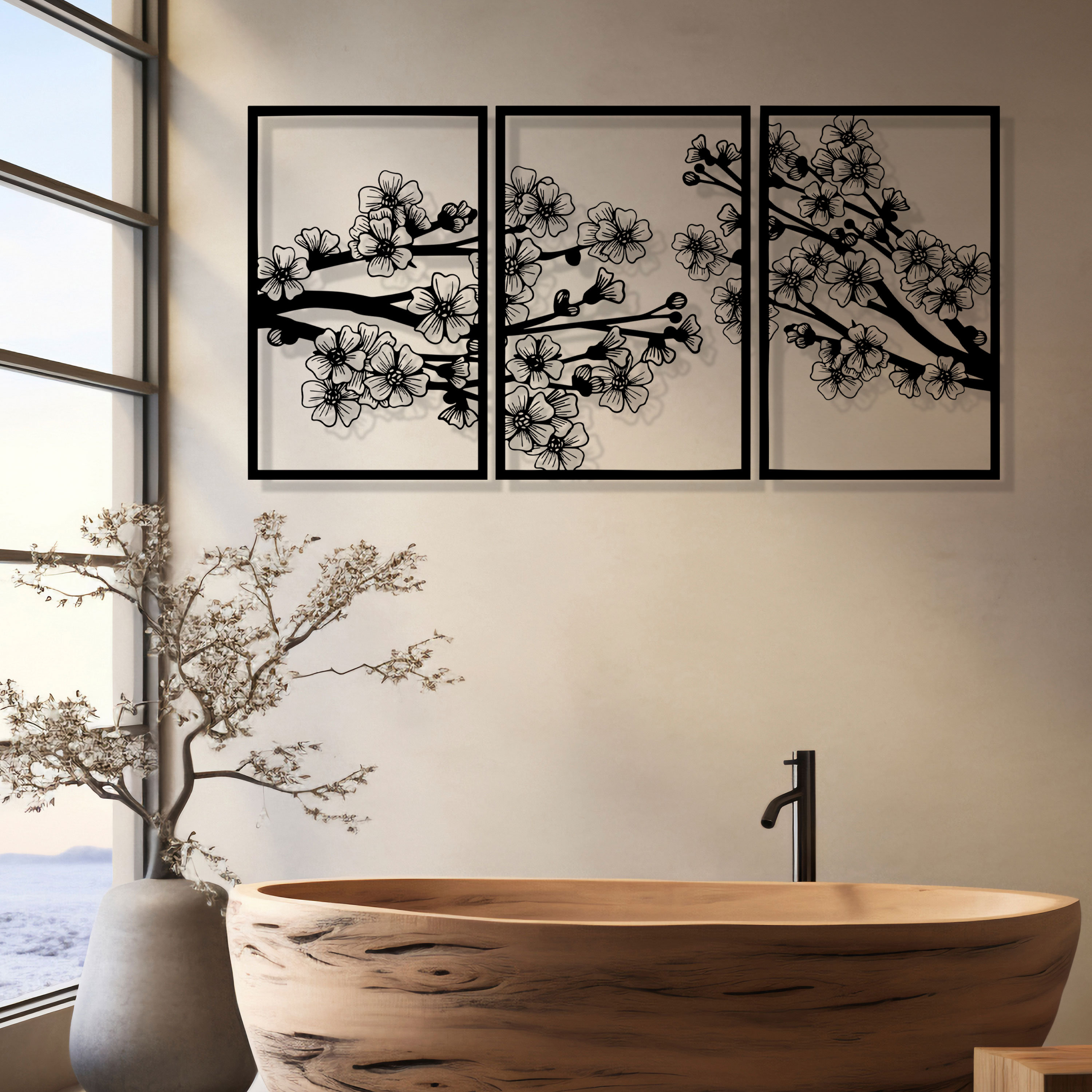 Cherry Blossom Metal Wall Art - Flowers Home Decor - Unique Birthday ...