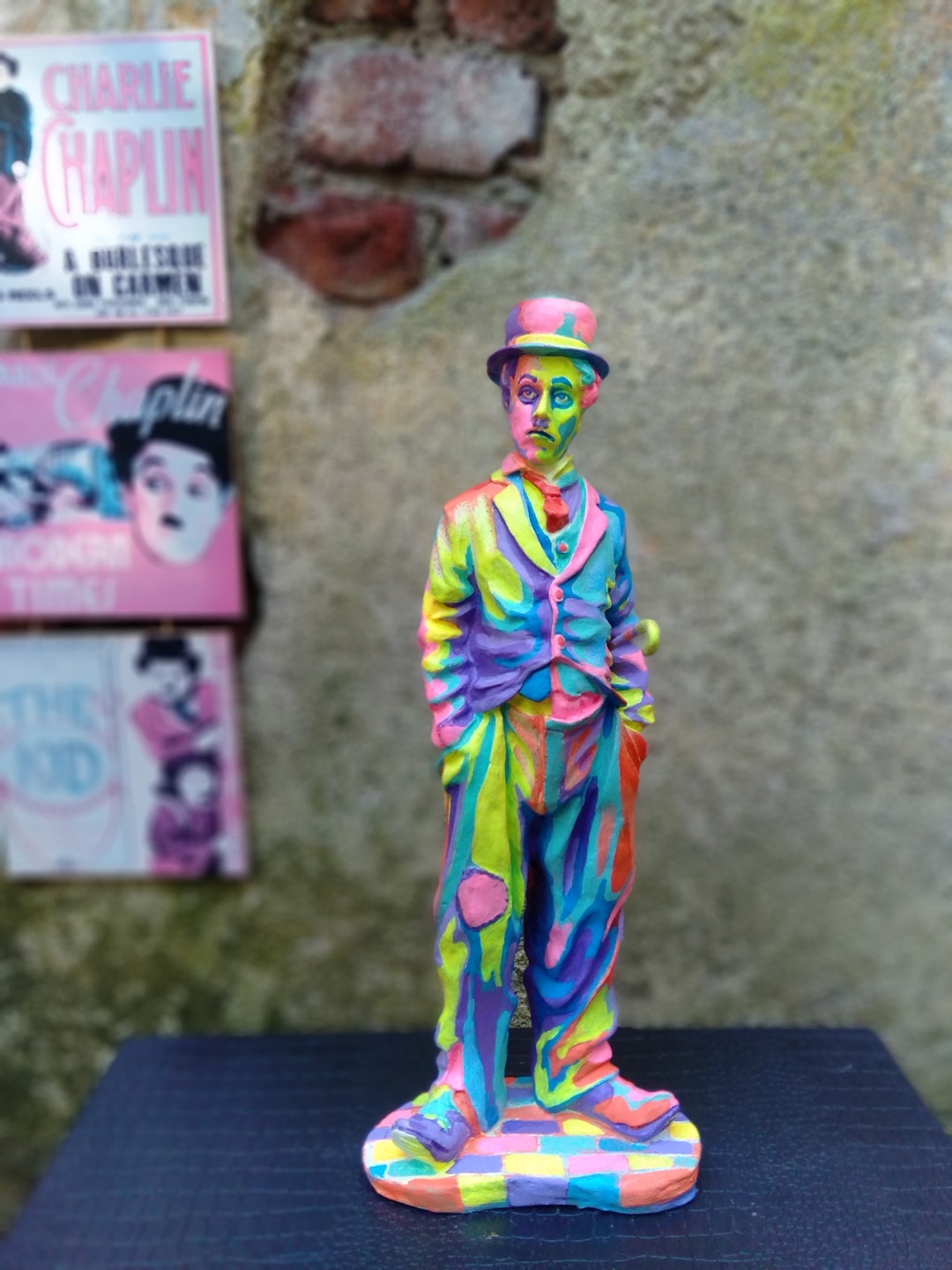 Sir Charlie Chaplin Figure ,painted Handmade Statue ,hand-painted ...