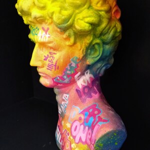 Street Art David Bust,yellow Italian Modern Handmade Statue,graffiti ...
