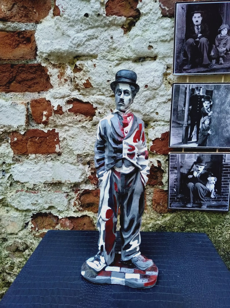 Sir Charlie Chaplin Figure ,painted Handmade Statue ,hand-painted ...