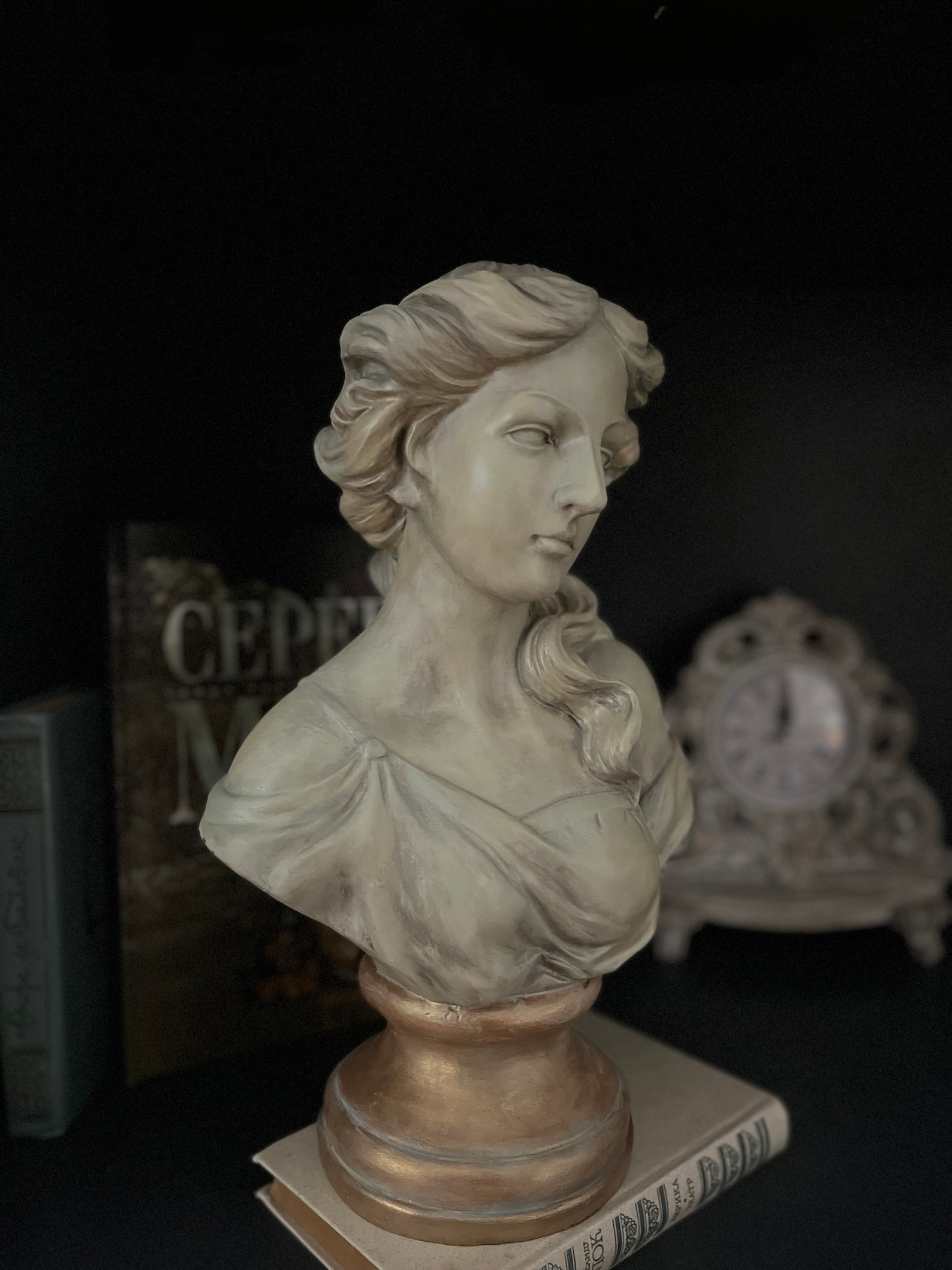 Greek Woman Bust Sculpturepainted Handmade Statue - Etsy