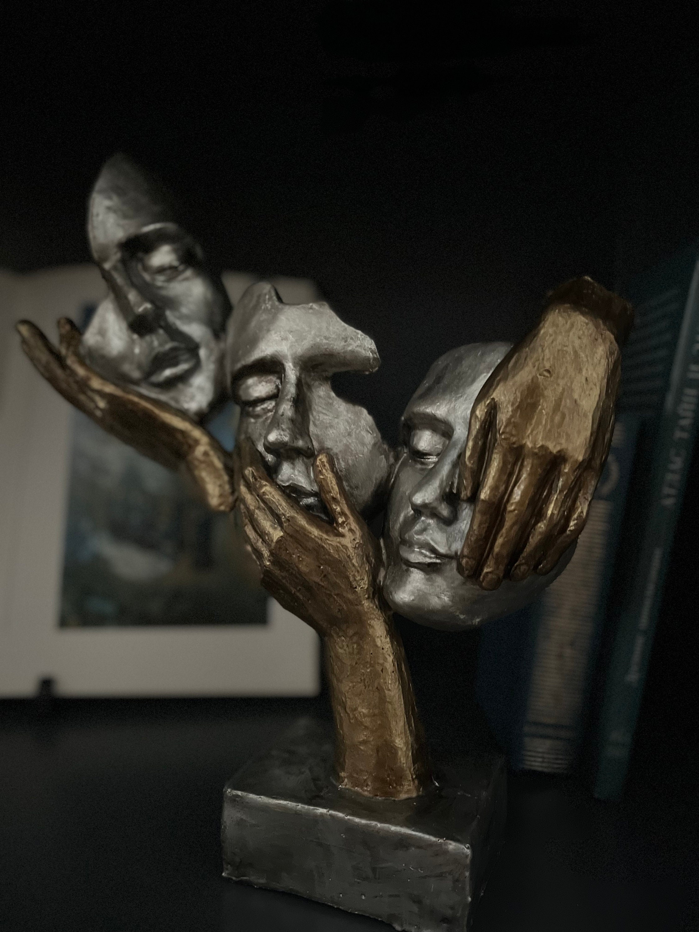 Gothic See No Evil,hear No Evil,speak No Evil Sculpture,painted Witch ...