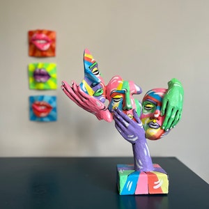 See No Evil,hear No Evil,speak No Evil Sculpture,painted Colourful ...