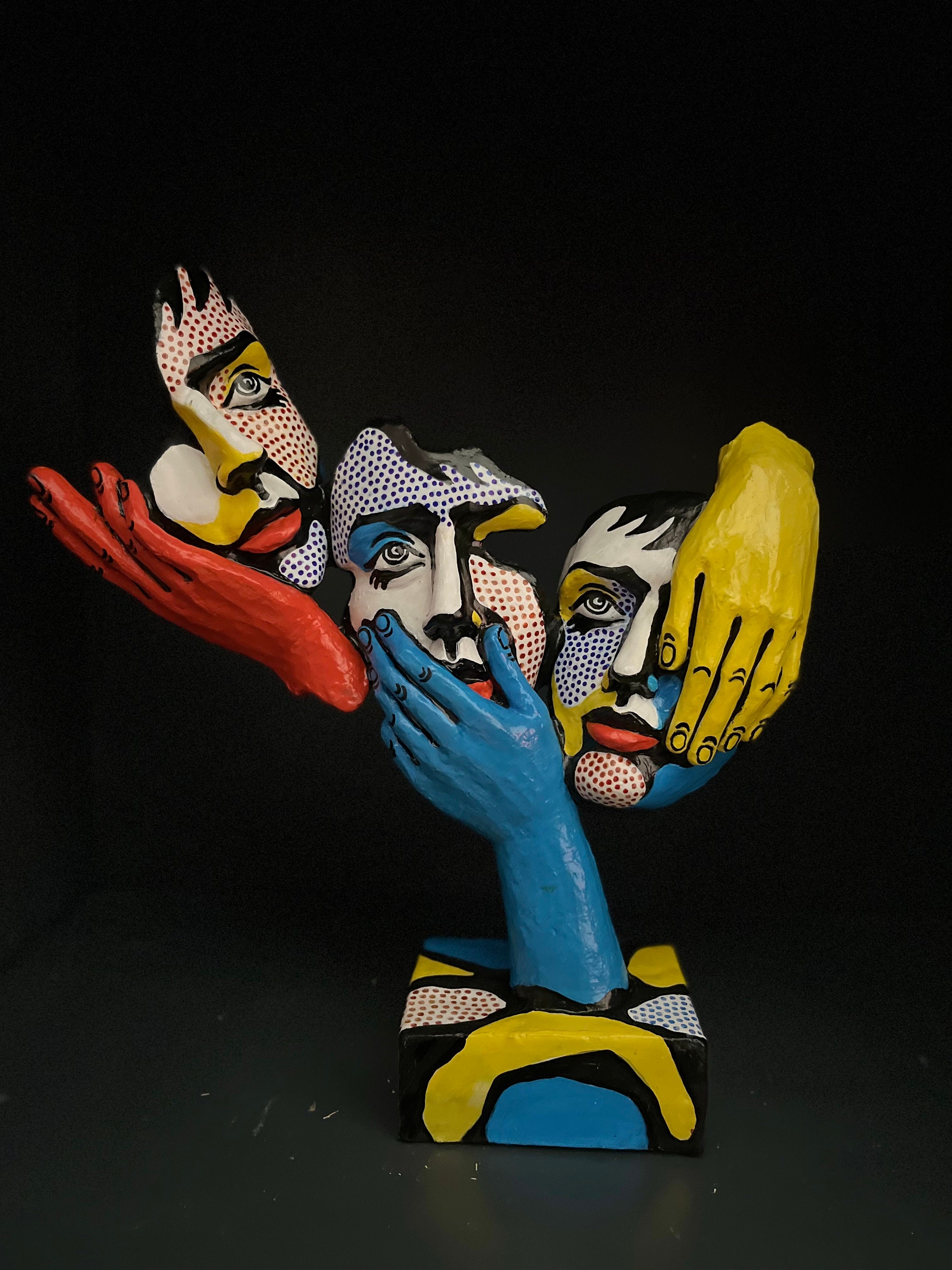 See No Evil,hear No Evil,speak No Evil Sculpture With Ethnic Patterns ...