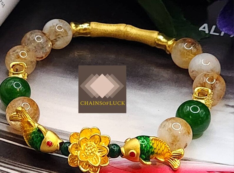 24K Real Gold Bracelet Gold Feng Shui Bracelet Koi Bracelet - Etsy