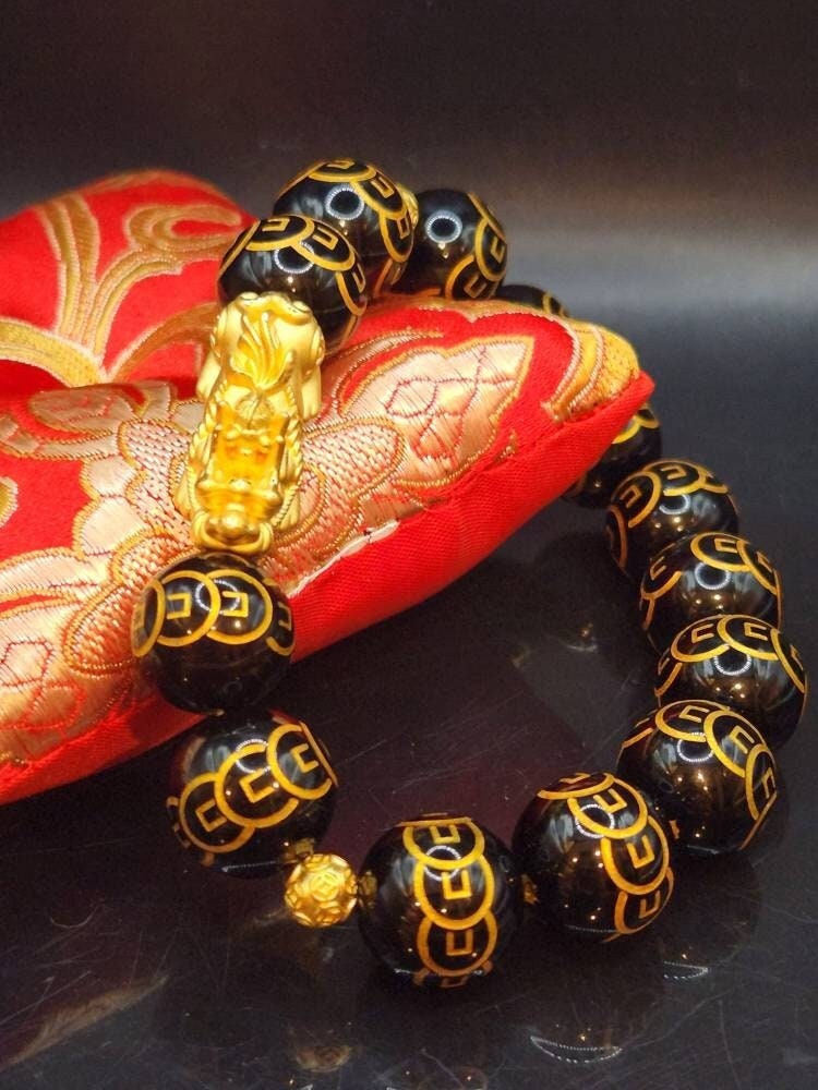 Real 24 Karat Gold Bracelet 24K Money Ball Bracelet 24K Piyao Bracelet ...