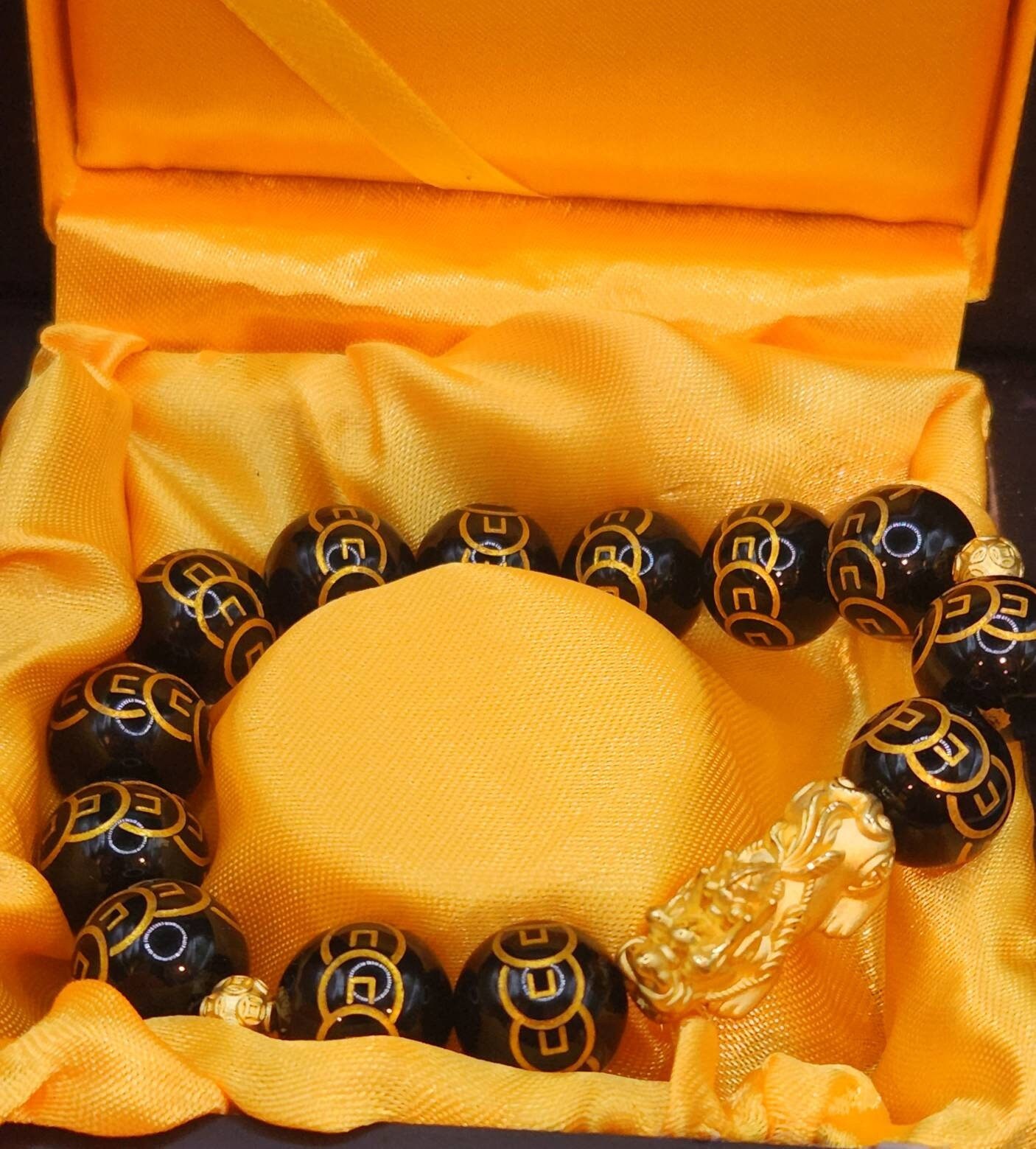 Real 24 Karat Gold Bracelet 24K Money Ball Bracelet 24K Piyao Bracelet ...